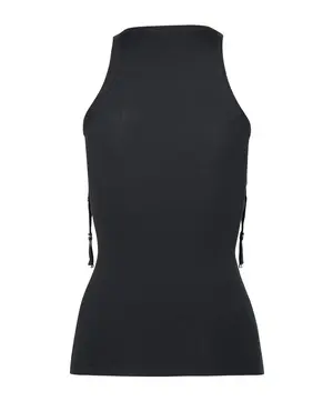 Attico Ribbed Tank Top With Logo Hardware - No