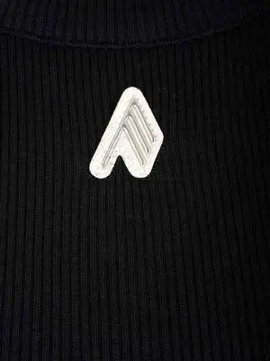 Attico Ribbed Tank Top With Logo Hardware - No