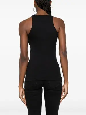 Attico Ribbed Tank Top With Logo Hardware - No