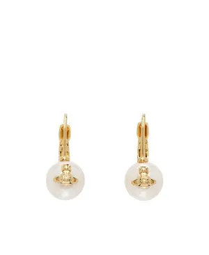 VIVIENNE WESTWOOD Hanging Earrings With Faux Pearl And Logo Hardware