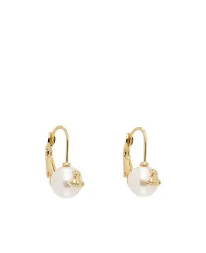 VIVIENNE WESTWOOD Hanging Earrings With Faux Pearl And Logo Hardware