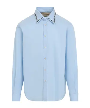 Valentino Garavani Collared Long-sleeved Shirt - Blue