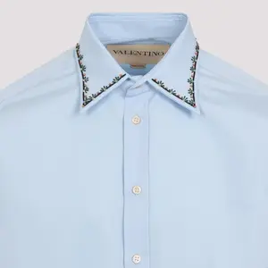 Valentino Garavani Collared Long-sleeved Shirt - Blue