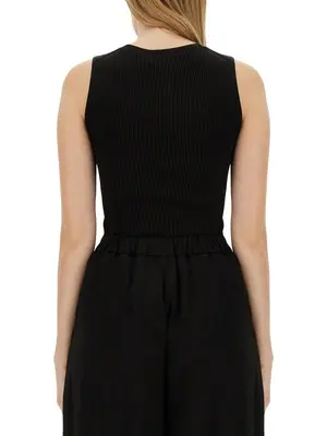 Fabiana Filippi Crewneck Ribbed Knit Tank - Black