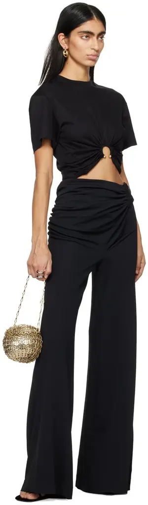 Rabanne Wraparound High-rise Palazzo Pants