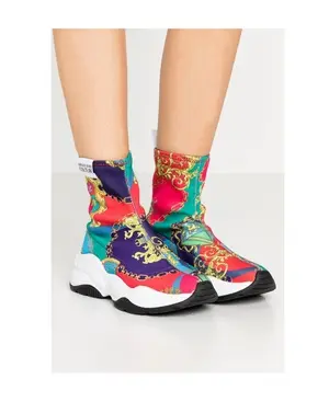 Versace Baroque Printed High Top Sneakers