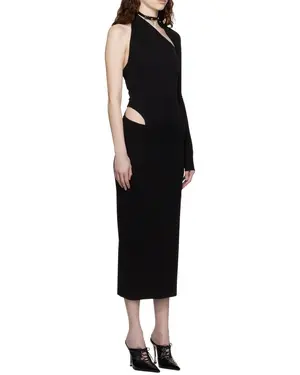 Versace One-shoulder Cut-out Midi Dress