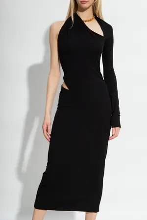Versace One-shoulder Cut-out Midi Dress