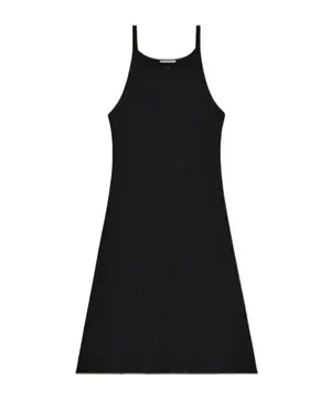 COURREGES Ribbed-knit A-line Dress - Black