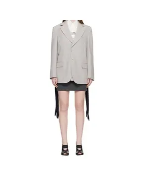 MAISON MARGIELA Long Sleeve Blazer - Light Grey