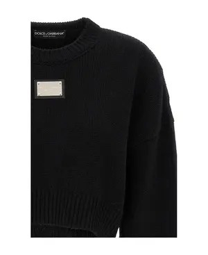Dolce & Gabbana Logo Plaque Knitted Jumper