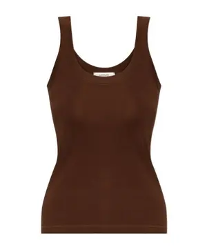 LEMAIRE Crewneck Ribbed Knit Tank Top - Brown