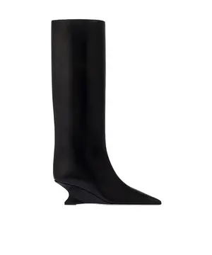 Paris Texas Nina Wedge Heeled Boots - Black
