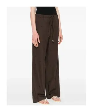 Attico Embroidered Wide Leg Trousers