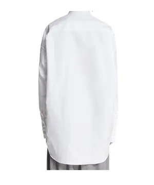 DARKPARK Long-sleeved Curved Hem Buttoned Shirt - Gray