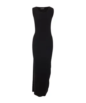 Balenciaga Sleeveless Ribbed Jersey Maxi Dress