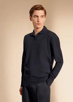 Loro Piana Buttonless Polo Shirt - Black