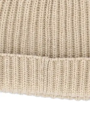 Loro Piana Ribbed Knit Beanie - Nude