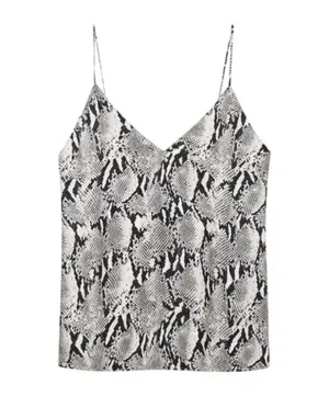 ANINE BING Snake Print V-neck Camisole - Serpentine