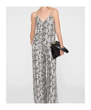 ANINE BING Snake Print V-neck Camisole - Serpentine