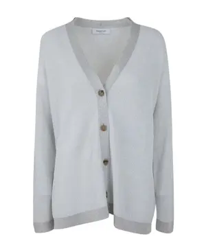 Fabiana Filippi Long Sleeve V-neck Button-up Sweater
