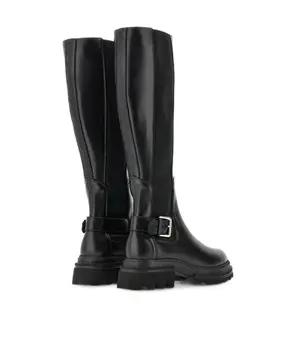 Hogan Knee-high Leather Boots With Buckle Detailing