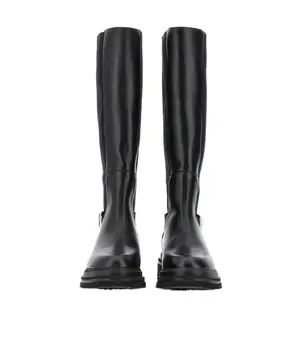 Hogan Knee-high Leather Boots With Buckle Detailing