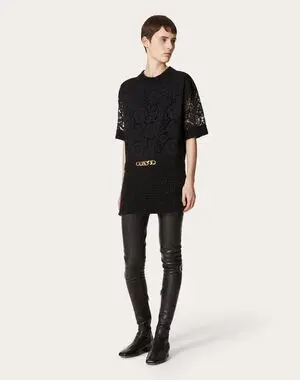 Valentino Garavani Vlogo Chain Embellished Lace Dress