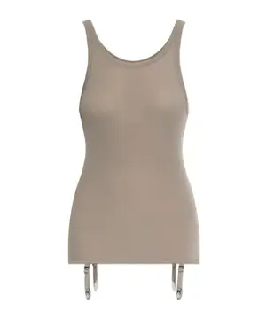 LEMAIRE Lemaire Ribbed Knit Tank Top With Adjustable Straps Grey