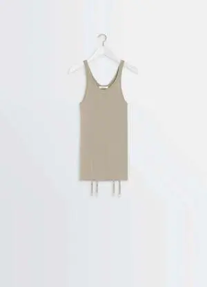 LEMAIRE Ribbed Knit Tank Top With Adjustable Straps - Grey