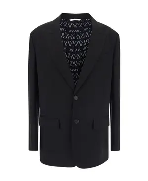Valentino Garavani Single Breasted Long-sleeved Blazer - Black