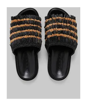Marni Fringe Slide Sandals