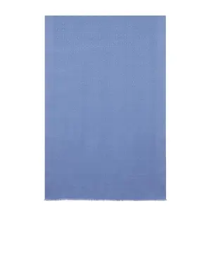 FERRAGAMO Gancini Fringed-edge Scarf - Blue