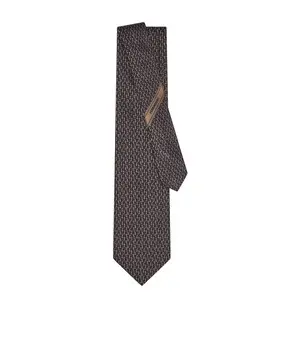 FERRAGAMO Gancio Squiggle Jacquard Neck Tie
