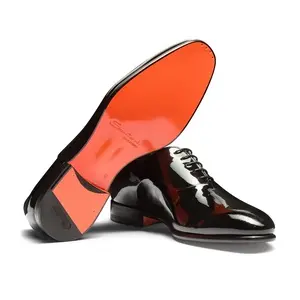 Santoni Almond Toe Lace-up Oxfords - Black