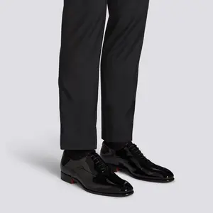 Santoni Almond Toe Lace-up Oxfords - Black
