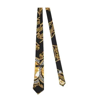 Versace Baroque Pattern-print Silk Neck Tie