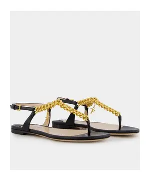 TOM FORD Logo Plaque Chainlink Strap Sandals