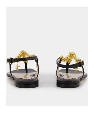 TOM FORD Logo Plaque Chainlink Strap Sandals