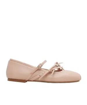 JIMMY CHOO Square Toe Rhinestone Embellished Ballet Flats - Macaron/macaron