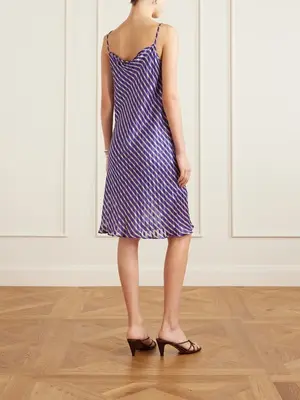 Dries Van Noten Pleated Striped Midi Dress