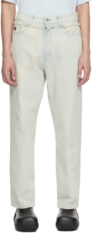 AMBUSH Frayed Straight-leg Jeans - Light Blue