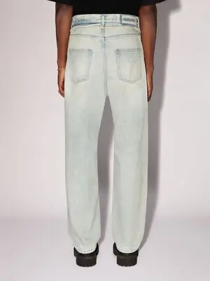 AMBUSH Frayed Straight-leg Jeans - Light Blue
