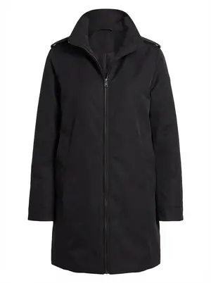 Gucci Faille Coat With Stand Collar And Belted Waist