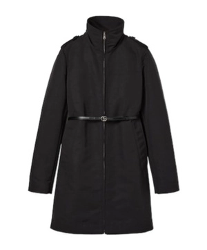 Gucci Faille Coat With Stand Collar And Belted Waist