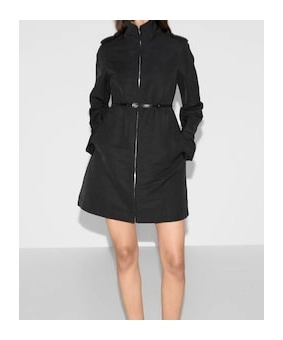 Gucci Faille Coat With Stand Collar And Belted Waist