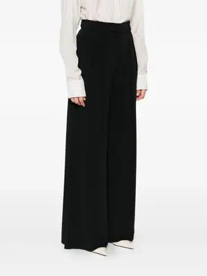 Max Mara Pleated Wide-leg Trousers - Black