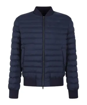 Herno Quilted Bomber Down Jacket - Blue
