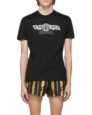 Versace Logo Printed Crewneck T-shirt