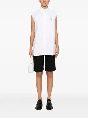 Prada Sleeveless Lapel Shirt